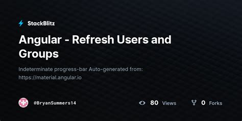 Angular Refresh Users And Groups Stackblitz