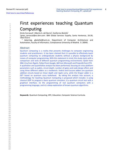 Pdf First Experiences Of Teaching Quantum Computing