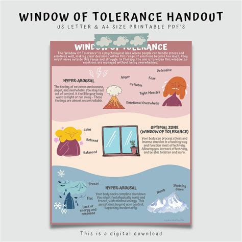 Dbt Window Of Tolerance Handout Therapy Aid Pdf Etsy