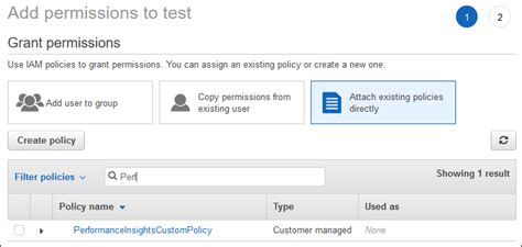 为 Performance Insights 配置访问策略 Amazon Relational Database Service