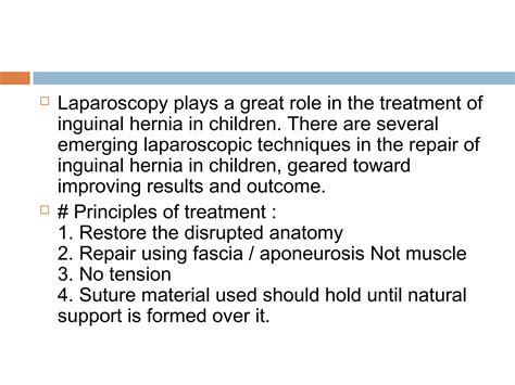 Laparoscopic Herniotomy With Pubic Tract Repair In 14 Year Old Boy Ppt