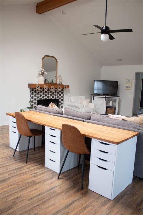 Diy Double Desk Ikea Alex Desk Hack The Homeblondy
