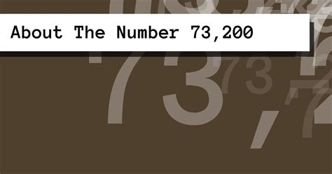 About The Number 73200