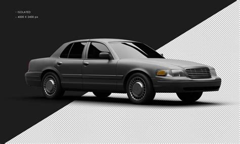 Carro Sedã Clássico Preto Fosco Isolado Realista Da Vista Frontal Direita Psd Premium