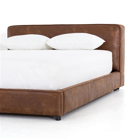 Aidan Low Profile Leather King Platform Bed Frame Camas Camas King