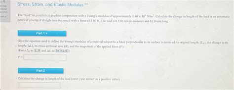 Solved Stress Strain And Elastic Modulus The Lead In