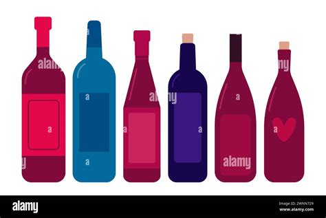 Glass Wine Bottles Vector Set Stock Vector Image And Art Alamy