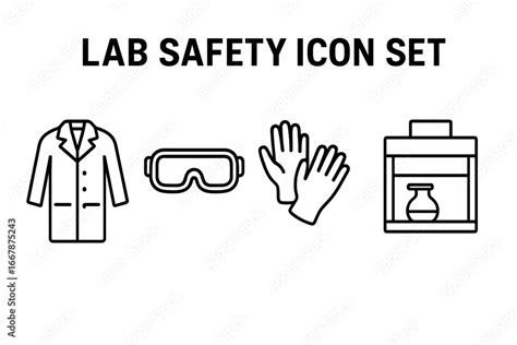 Lab Safety Icon Set Outline Vector Icons Of Laboratory Personal