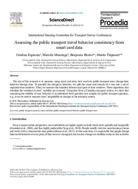 Pdf Assessing The Public Transport Travel Behavior Consistency From