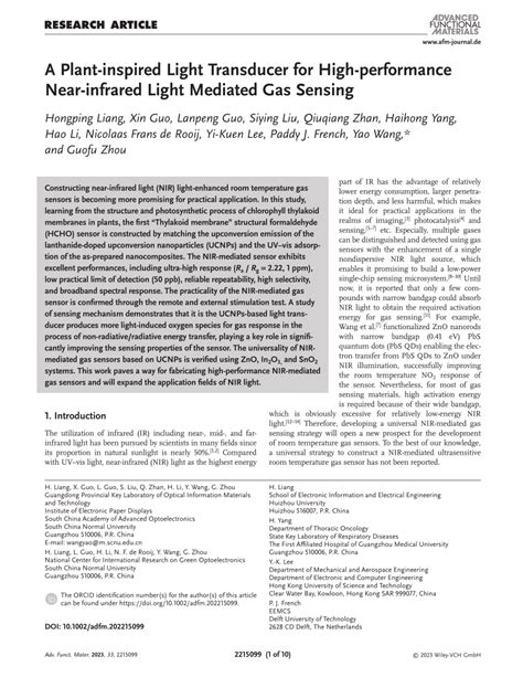 A Plant‐inspired Light Transducer For High‐performance Near‐infrared