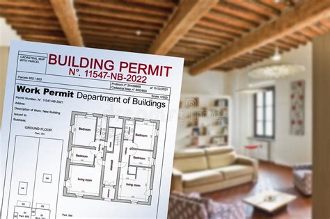 Building Permit Concept With Imaginary Approved Residential Building