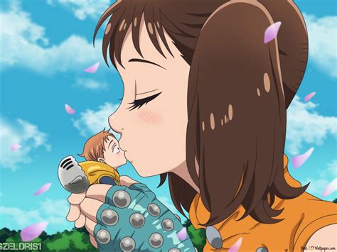 The Seven Deadly Sins King X Diane Kiss Anime Style 2k Wallpaper Download