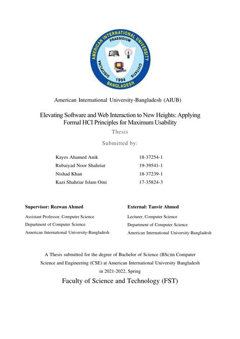 Pdf Elevating Software And Web Interaction To New Heights Applying Formal Hci Principles For