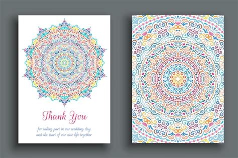 Premium Vector Vector Thank You Note Flourish Mandala Greeting