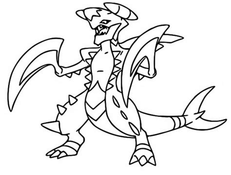 Coloring Page Mega Evolved Pokémon Mega Garchomp 445 445