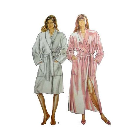 Womens Bathrobe Wrap Robe Sewing Pattern Shawl Collar Etsy Womens