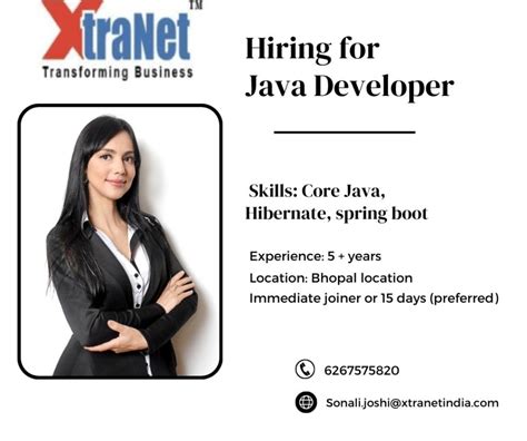 Sonali Joshi On Linkedin Hiring Javadeveloper Bhopal Java Developer Experience Share