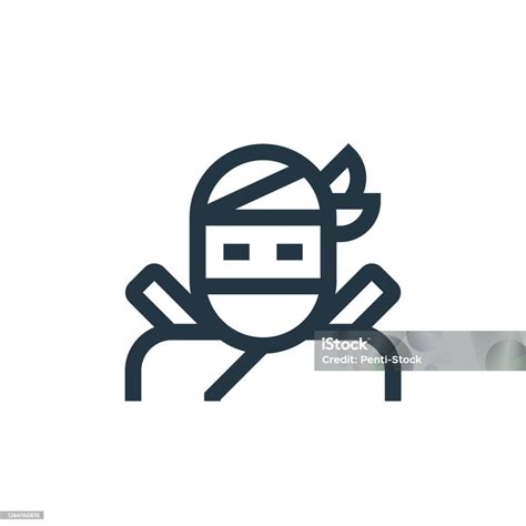 Ninjavektorsymbol Isoliert Auf Weißem Hintergrund Gliederung Dünne