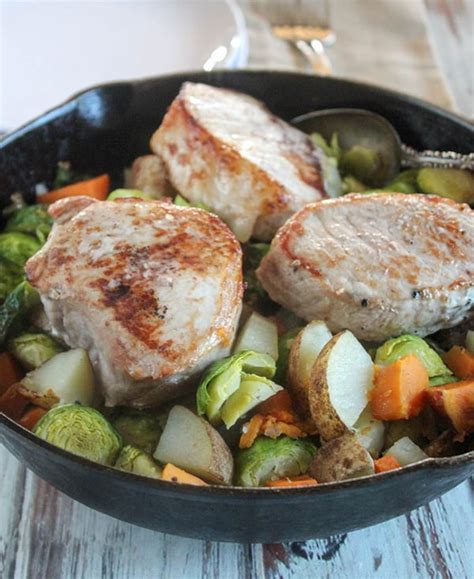 Quick And Easy One Pan Baked Pork Chops And Vegetables