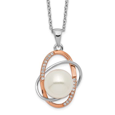 Ssgold Plated Sterling Silver Rhd Pt Rose Tone 18k Flash Pl 9 10mm Fwc