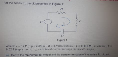 Solved For The Series Rl Circuit Presented In Figure