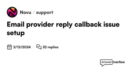 Email Provider Reply Callback Issue Setup Novu