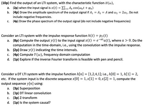 10p Find The Output Of An LTI System With The Chegg Com