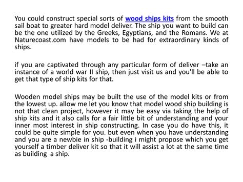 Wood Ships Kits Pptx