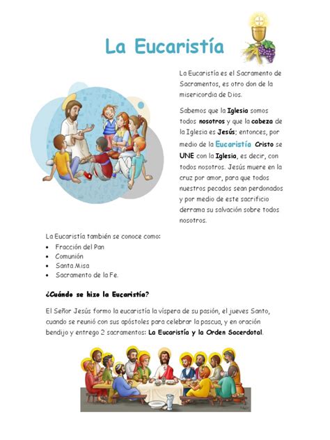 Eucaristía Sacramento Para Niños Pdf