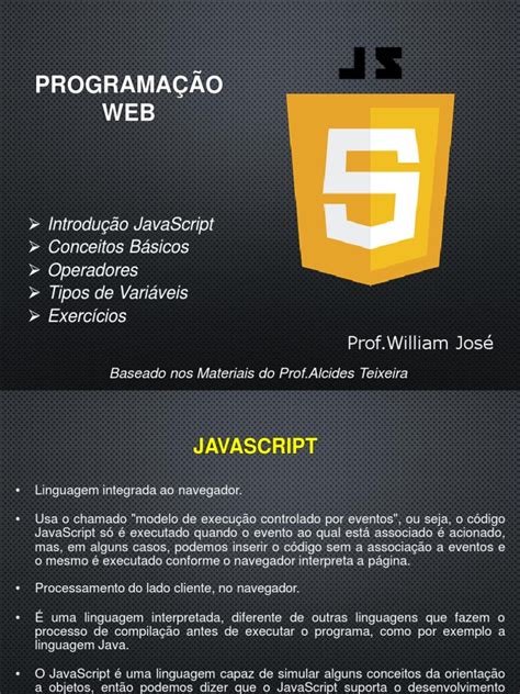 Aula 08 Introdução Java Script Pdf Pdf Script Java Linguagem