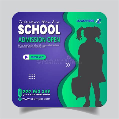 Open School Social Media Post Design Layout Stock Vector Illustration