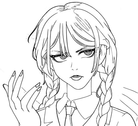 Wednesday Addams Coloring Pages Coloringlib
