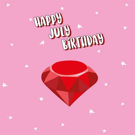 Ruby July Birthday Confetti Exploding Greetings Card Boomf