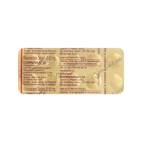 Consivas 10 Mg Tablet 10 Uses Side Effects Dosage Composition