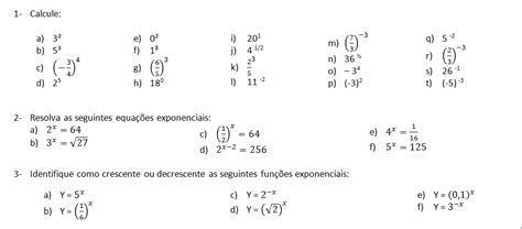 Exercícios De Potenciação 7 Ano Com Gabarito Educa