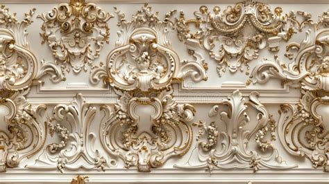 A Rococo Pattern Adorning The Ornate Ceiling Of A Historic Ballroom