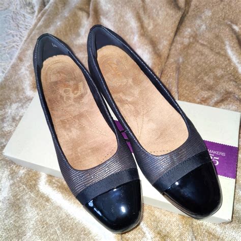 Clarks Keesha Rosa Bronze Leather And Black Patent Fl… Gem