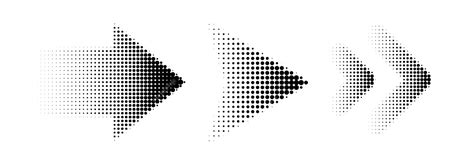 Premium Vector Dotted Halftone Arrows Set