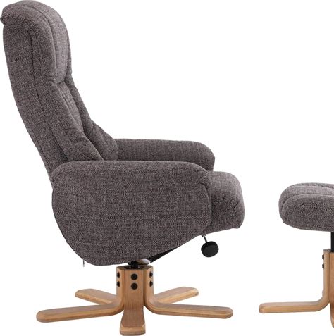 Buy Morris Living Cairo Swivel Recliner Chair And Footstool In Grey