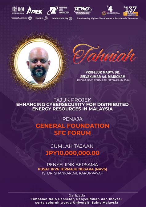 Tahniah Profesor Madya Dr Selvakumar Manickam