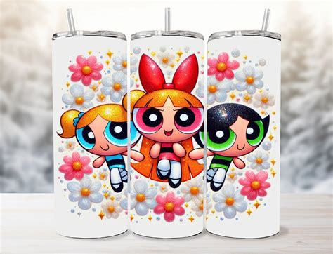 Powerpuff Girls Tumbler Wrap 20oz Skinny Tumbler Design Powerpuff
