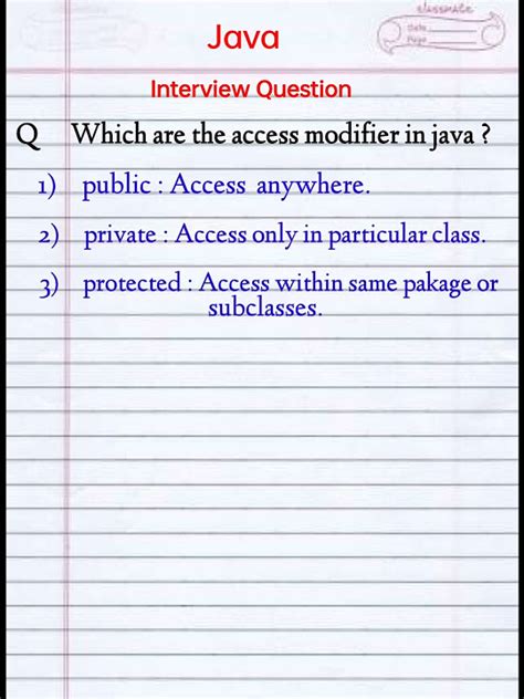 Access Modifier In Java Interview Questions Java Shorts Short Youtube