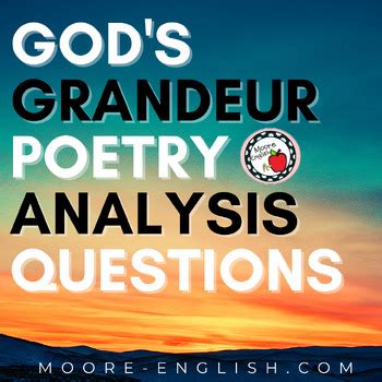 Gods Grandeur By Gerard Manley Hopkins Poem Analysis Pack Editable