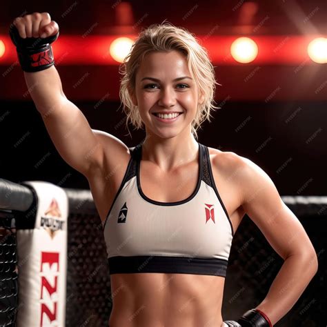 Premium Ai Image Woman Mma Fighter Smiling