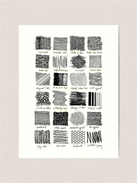 Annotated Mark Making Art Print By Foxdesign In 2021 Mark Making