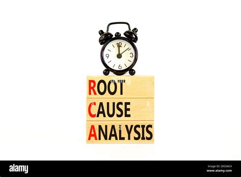 RCA Root Cause Analysis Symbol Concept Words RCA Root Cause Analysis On Wooden Block Black