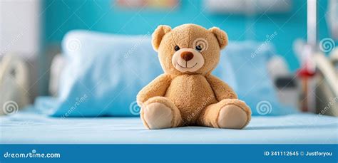 Teddy Bear On Hospital Bed In A Pediatric Ward Stock Illustration