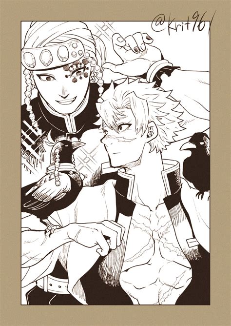 Shinazugawa Sanemi And Uzui Tengen Kimetsu No Yaiba Drawn By Krit