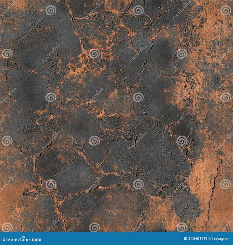 Seamless Metal Texture With Deep Rust And Faded Black Paint Stock Image