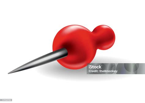 흰색에 고립 된 그림자가있는 빨간색 푸시 핀 메모 부착 스티커에 대한 고정 문구류 사무용 서류 장비 비서 액세서리 0명에 대한 스톡 벡터 아트 및 기타 이미지 Istock